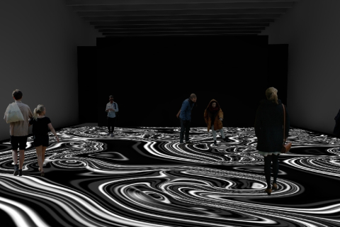 Pixel black lights, Miguel Chevalier • Soulages-Rodez Museum